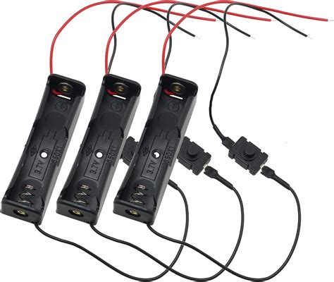 Fmhxg 3 7v 18650 Battery Holder 3pcs Single Slot 18650 Battery Case Box With Extend
