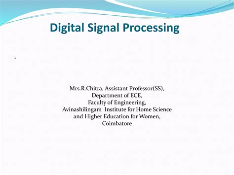 Digital Signal Processing Pptx