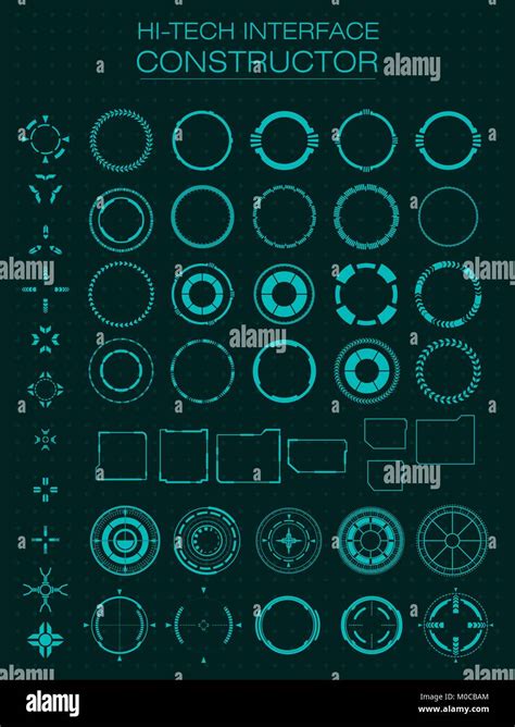 hi tech interface constructor design elements for hud user interface