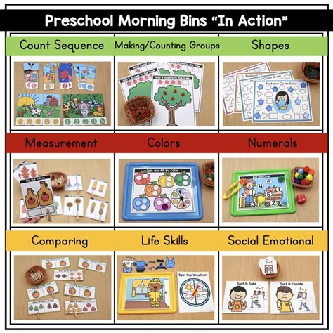 Preschool October Morning Bins Printable Classroom Resource The