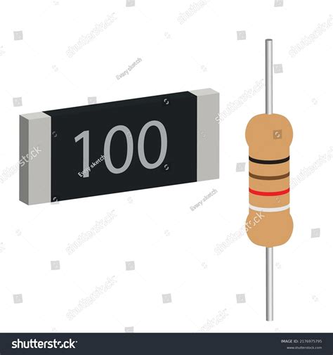 3d Vector Design Smd Carbon Resistor Stock Vector Royalty Free