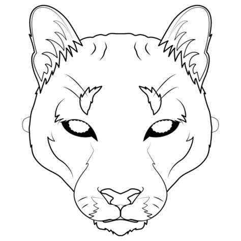 Máscara De Puma Dibujo Para Colorear Animal Masks Mask Template Mask