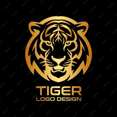 호랑이 터 로고 디자인 프리미엄 벡터