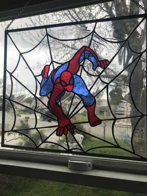 Spider Man Stained Glass Window For Jax