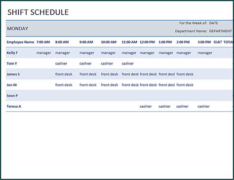 Free Printable Shift Schedule Template Bogiolo