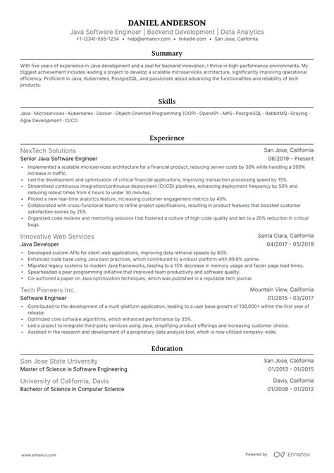 5 Java Software Engineer Resume Examples And Guide For 2024