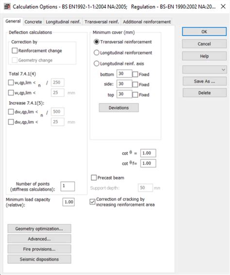 calculation options in rc beam design module autodesk community