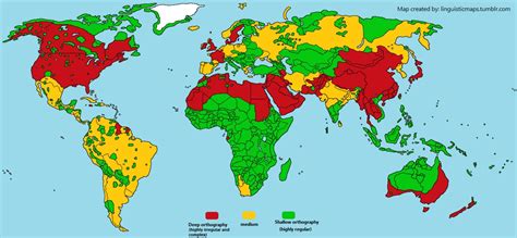 Orthographic Depth Of Different Languages Vivid Maps