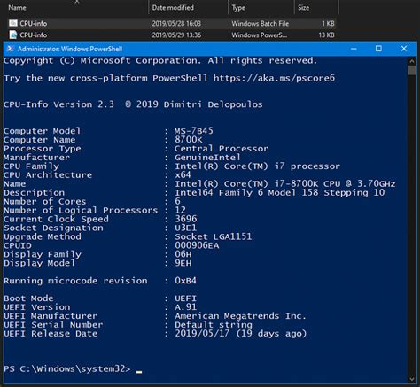 Powershell Script For Cpu Information Incl Cpuid Solved Page 5 Windows 10 Forums
