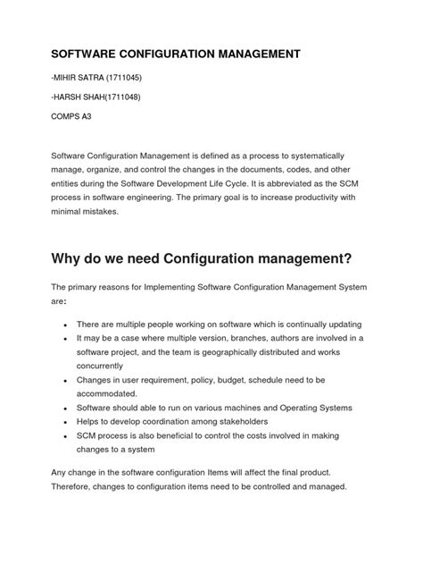 software configuration management pdf software development free software