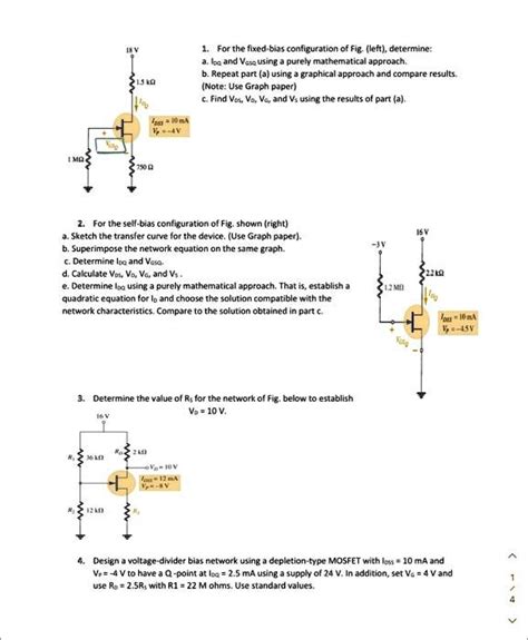18 v 15 k idss 10 ma vp 4 v 1 m 750 1 for the fixed bias