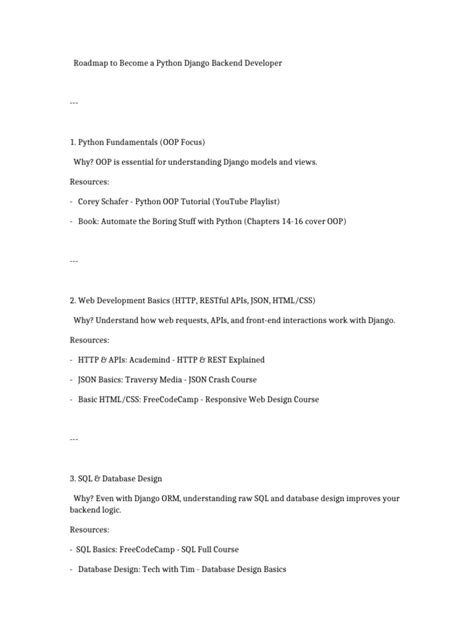 Pythondjangobackendroadmap Pdf Software Engineering Software