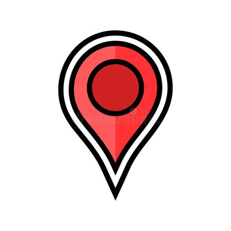 Red Pointer Map Location Isometric Icon Vector Illustration Stock