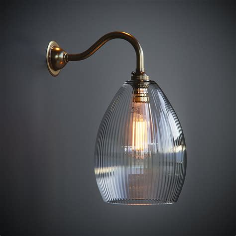 Jules Fine Ribbed Glass Wall Light Handblown In Yorkshire Glow Lighting