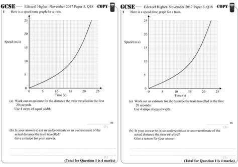 Estimating Area Under A Curve Higher Gcse Questions Teaching Resources