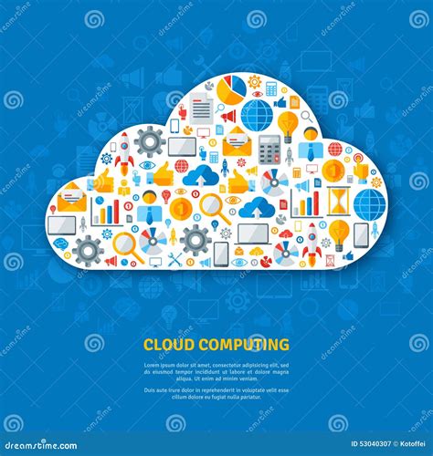 Abstract Concept Of Cloud Computing Stock Vector Illustration Of Icons Icon 53040307