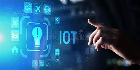 IOT Internet Of Things Digital Transformation Modern Technology Concept On Virtual Screen Stock