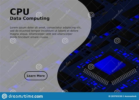 High Tech Electronic Pcb Printed Circuit Board With Processor Microchips And Glowing Digital