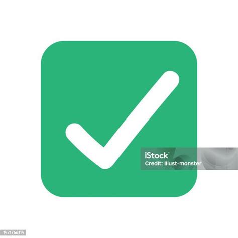 Rounded Green Checkbox Input Box Vector Stock Illustration Download