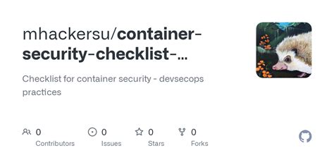 github mhackersu container security checklist devsecops checklist