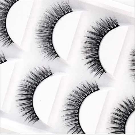 5 Pairs Handmade 3d Mink Lashes Short False Eyelashes Cross Messy Dense