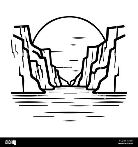 Canyon Icon Or Modern Line Symbol Vector Line Art And Icon Design With