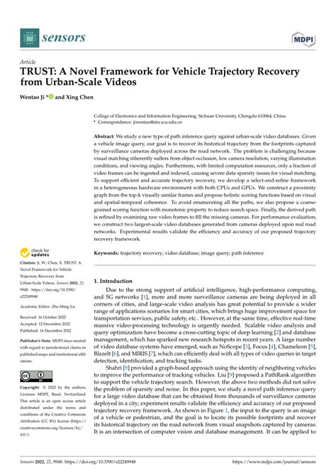Pdf Trust A Novel Framework For Vehicle Trajectory Recovery From Urban Scale Videos