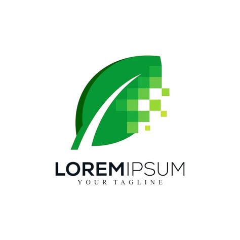 Premium Vector Abstract Digital Leaf Logo Design