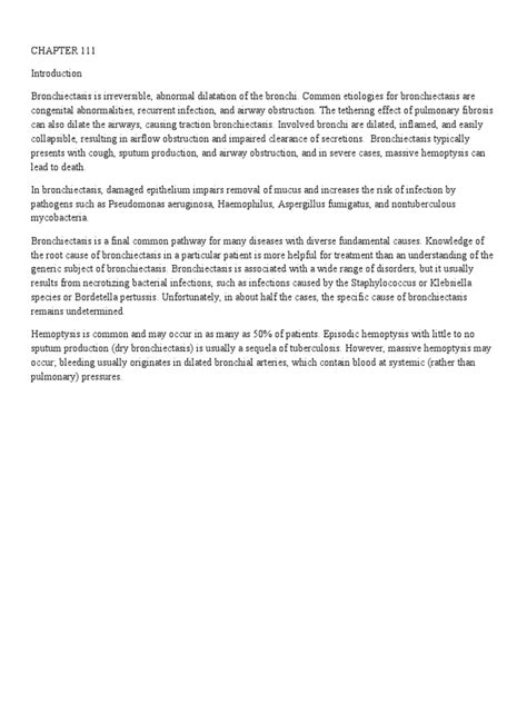 Bronchiectasis Pathophysiology Pdf Lung Pulmonology