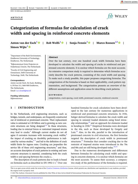 Structural Concrete 2023 Esch Categorization Of Formulas For