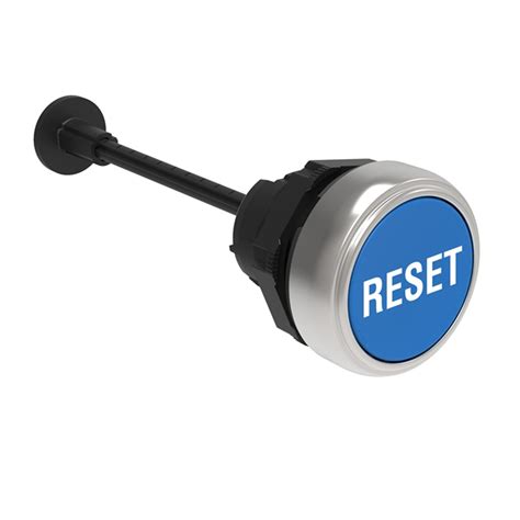 22mm Plastic Momentary Push Button With Reset Indication Blue Flush