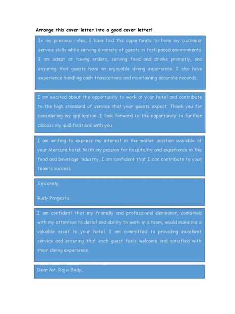 Application Letter Task Jumbled Pdf