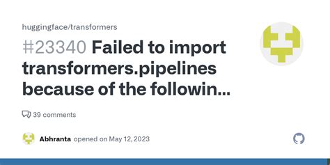 failed to import transformers pipelines because of the following error