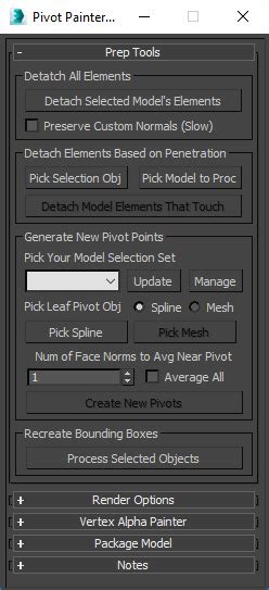 Pivot Painter Tool MAXScript Reference Unreal Engine Documentation