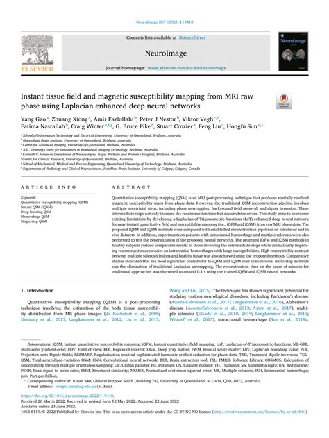 Pdf Instant Tissue Field And Magnetic Susceptibility Mapping From Mri Raw Phase Using