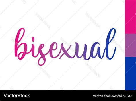 Bisexual Pride Month Stripes Typography Royalty Free Vector