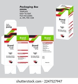 Cough Syrup Packaging Cough Box Stock Vector Royalty Free Shutterstock