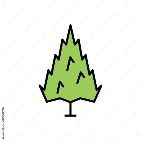 Minimal Trees Illustration Icon Linear Tree Icon Forest Park And Garden Symbols Stock