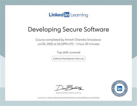 Just Finished The Course “developing Secure Software” By Jungwoo Ryoo