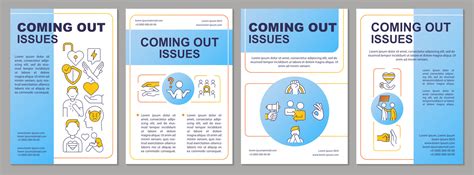 Coming Out Issues Blue Brochure Template Sexual Orientation Leaflet Design With Linear Icons