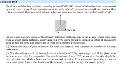 Problem 102 Consider A Variable Beam Splitter