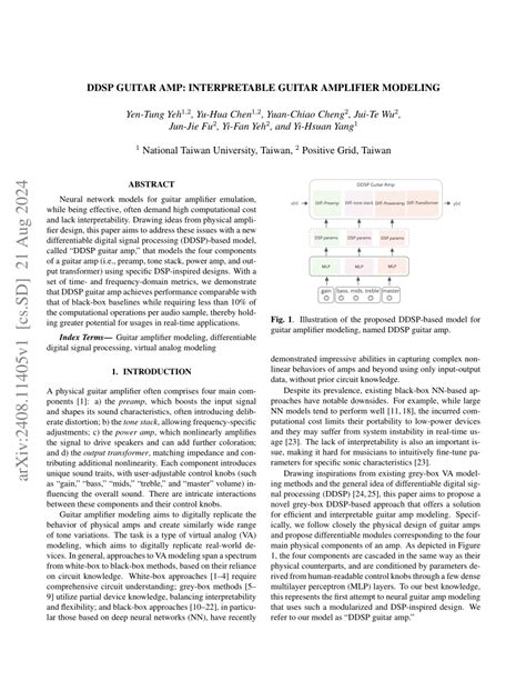 pdf ddsp guitar amp interpretable guitar amplifier modeling