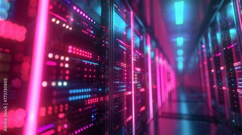 Cloud Computing Servers In A Data Center Or Abstract Representations Of Data Storage And Access