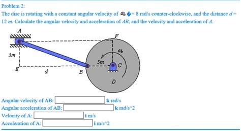 solved problem 2 the disc is rotating with a constant angular