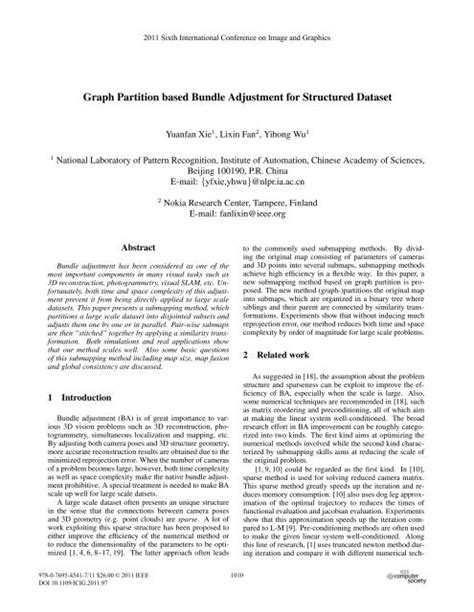Graph Partition Based Bundle Adjustment For Structured Dataset