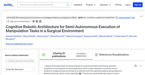 Cognitive Robotic Architecture For Semi Autonomous Execution Of Manipulation Tasks In A Surgical