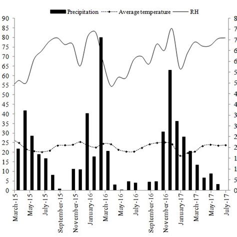Precipitation Average Temperature And Relative Humidity During The