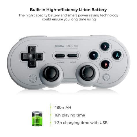 8bitdo Sn30 Pro Bluetooth Gamepad Gray Edition With Joysticks Rumble Vibration Gamepad For
