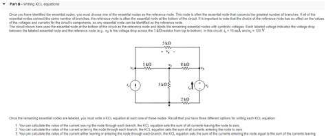 Solved Part B Writing Kcl Equations Once You Have Identified