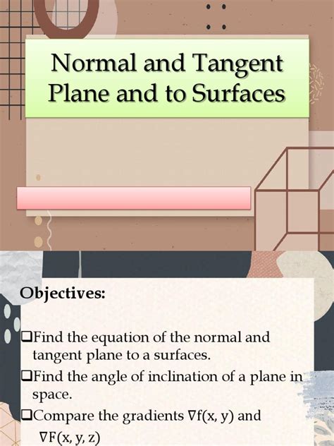 Normal And Tangent Plane Surfaces Pdf Tangent Derivative